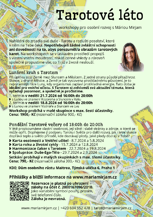 Tarotové léto :: Mária Mirjam - Péče pro duši, mysl a tělo